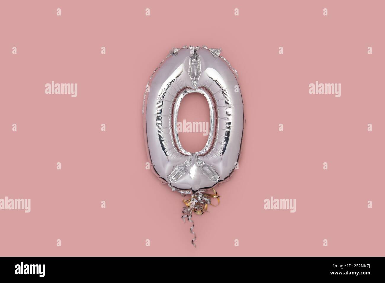 Silver Number Balloon 0 Stock Photo - Alamy