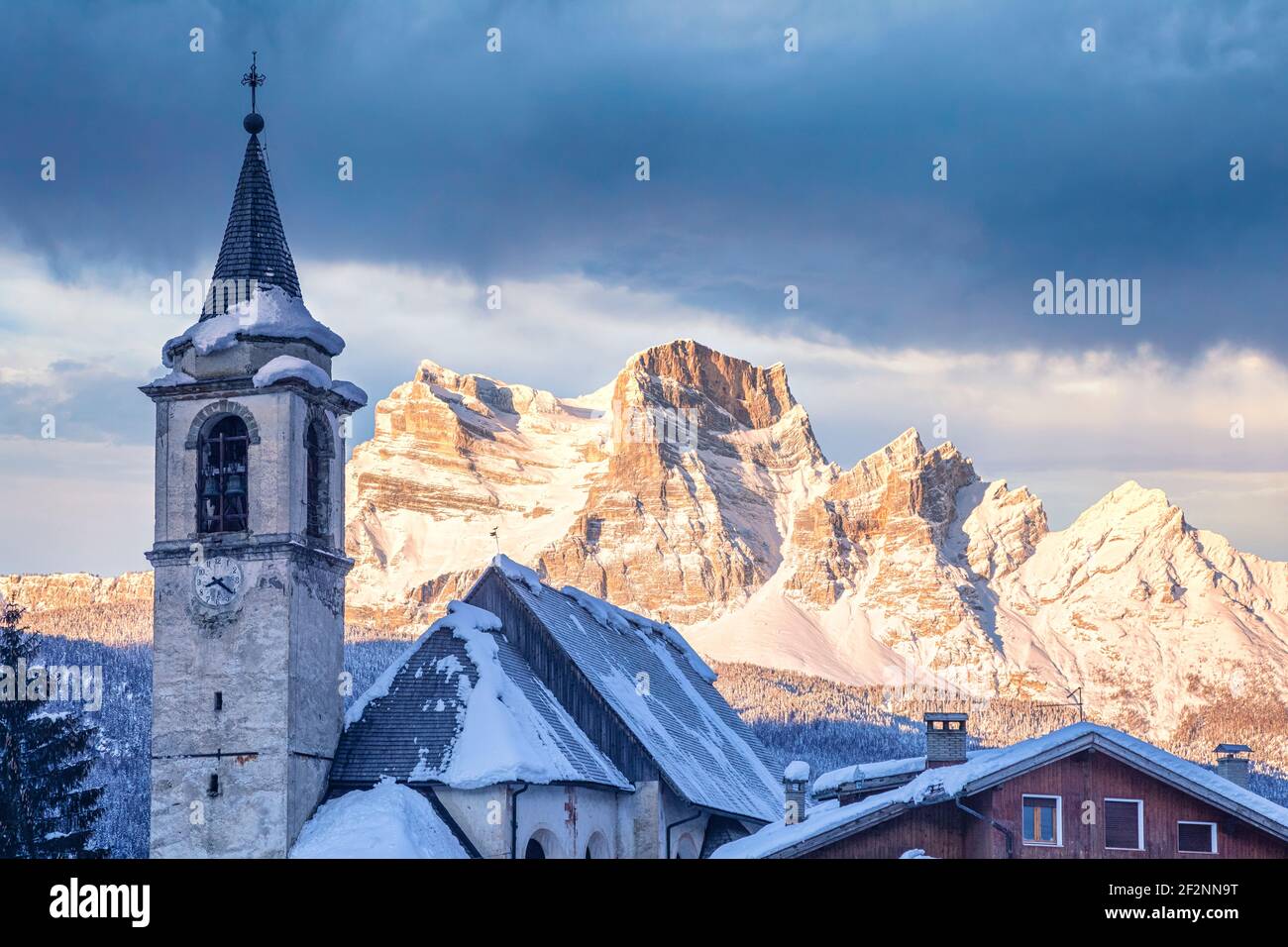 the antique village of Vinigo with the church of St. John Baptist and ...
