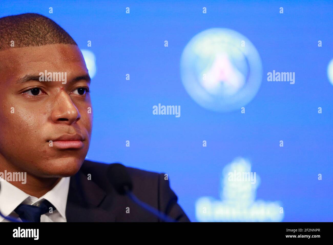 Paris Saint-Germain's new player Kylian Mbappe gives a press conference ...