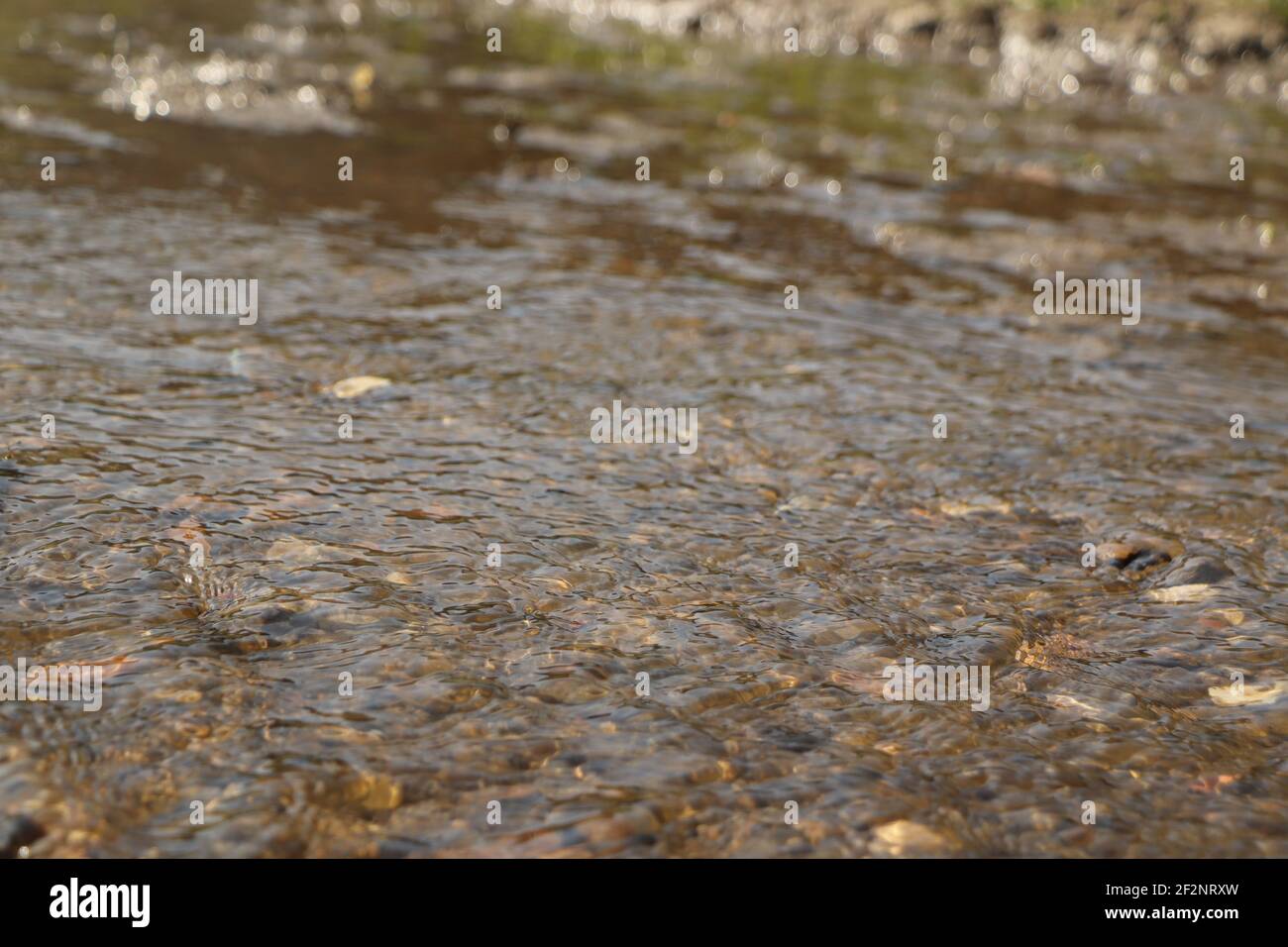 Ground level close up of mud and water sloshing down a stream Stock ...