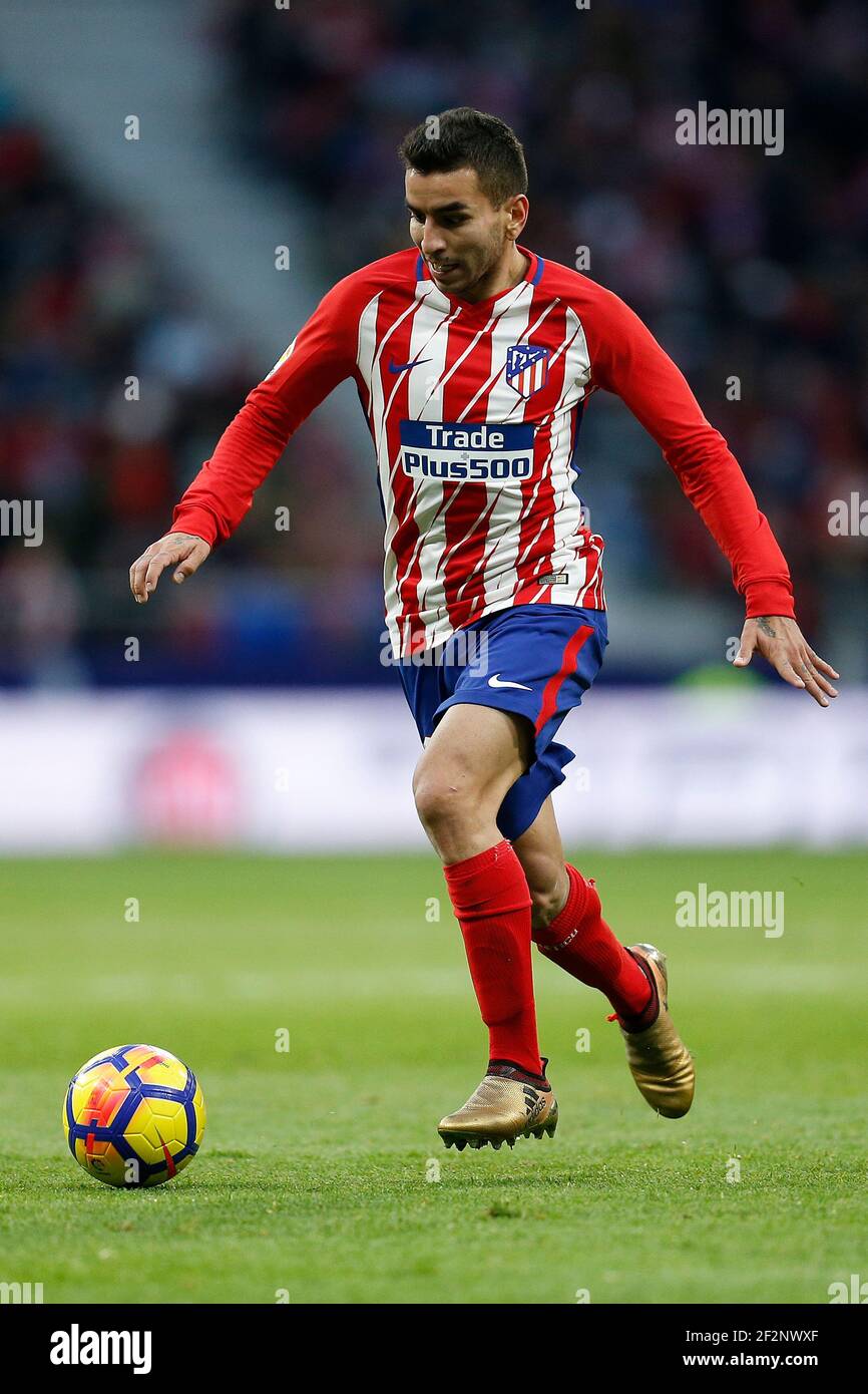 Atletico Madrid's Argentinian forward Angel Correa runs with the ball ...
