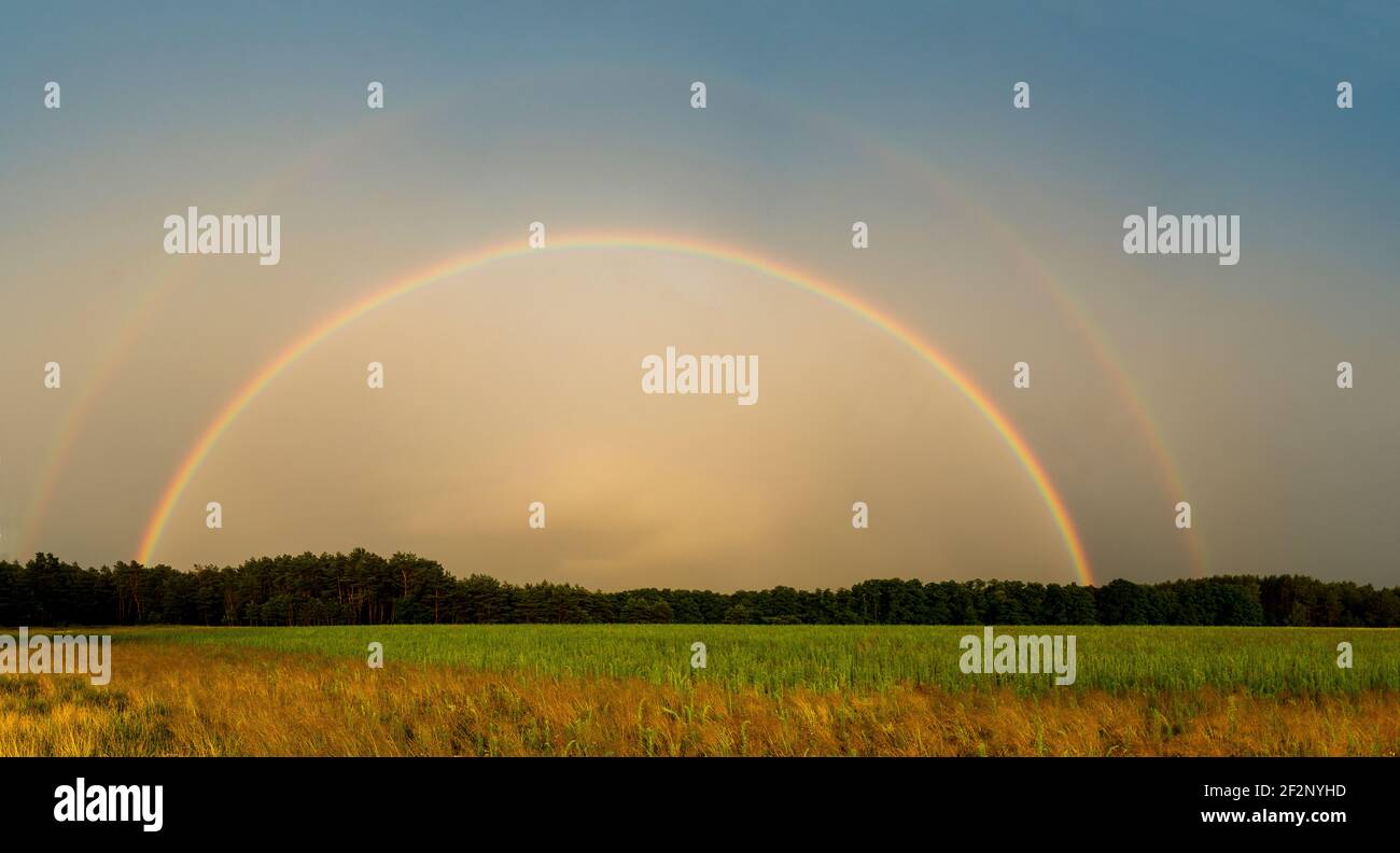 Panorama, Northern Germany, Mecklenburg, country road, field, complete ...