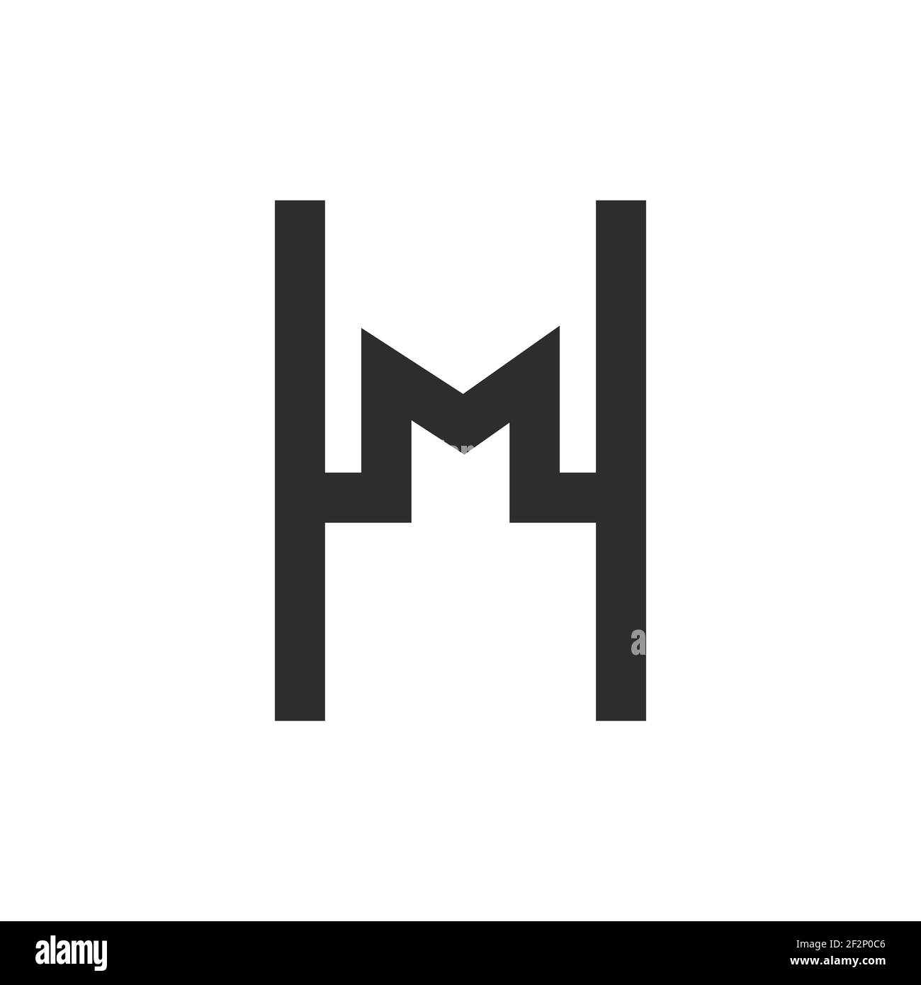 Creative abstract letter hm logo design. Linked letter mh logo design ...