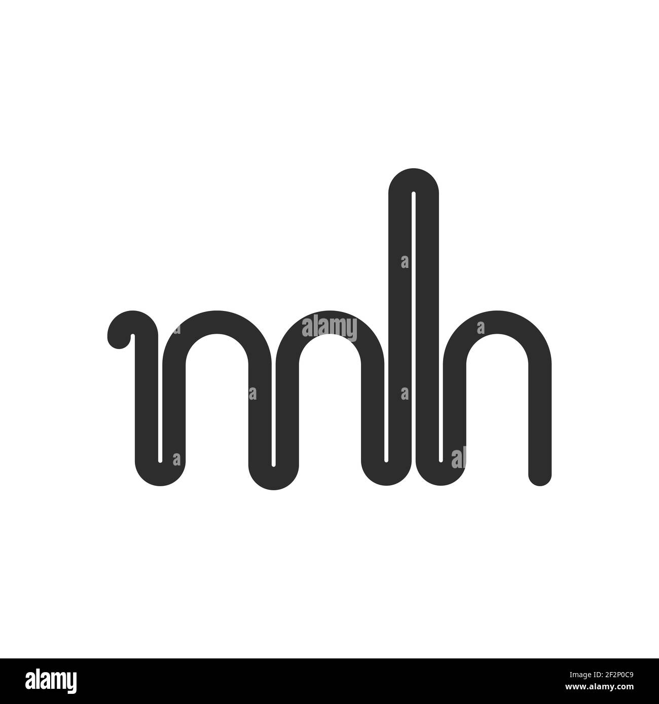 Creative abstract letter hm logo design. Linked letter mh logo design ...