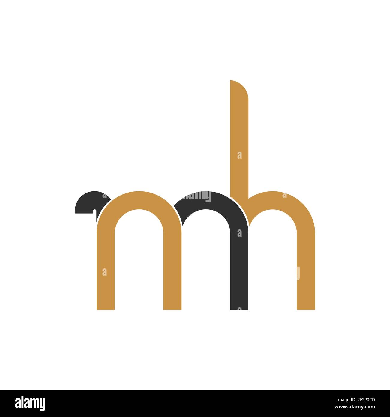 Creative abstract letter hm logo design. Linked letter mh logo design ...
