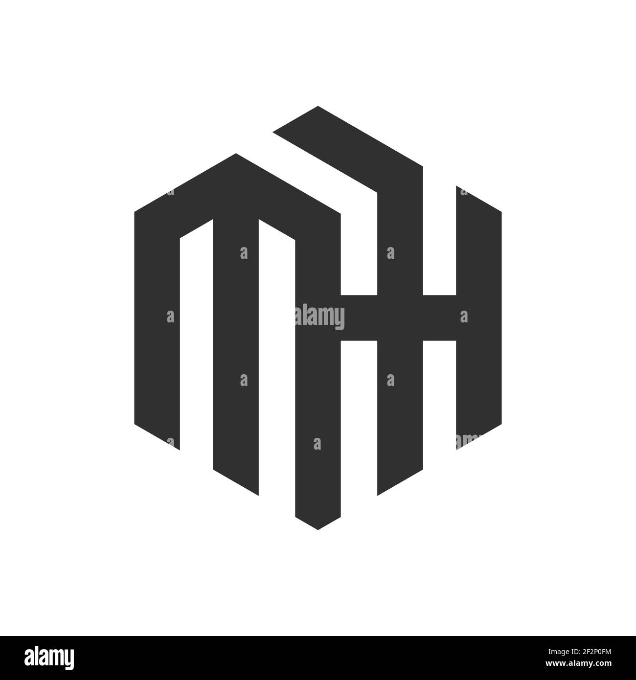 Creative abstract letter hm logo design. Linked letter mh logo design ...