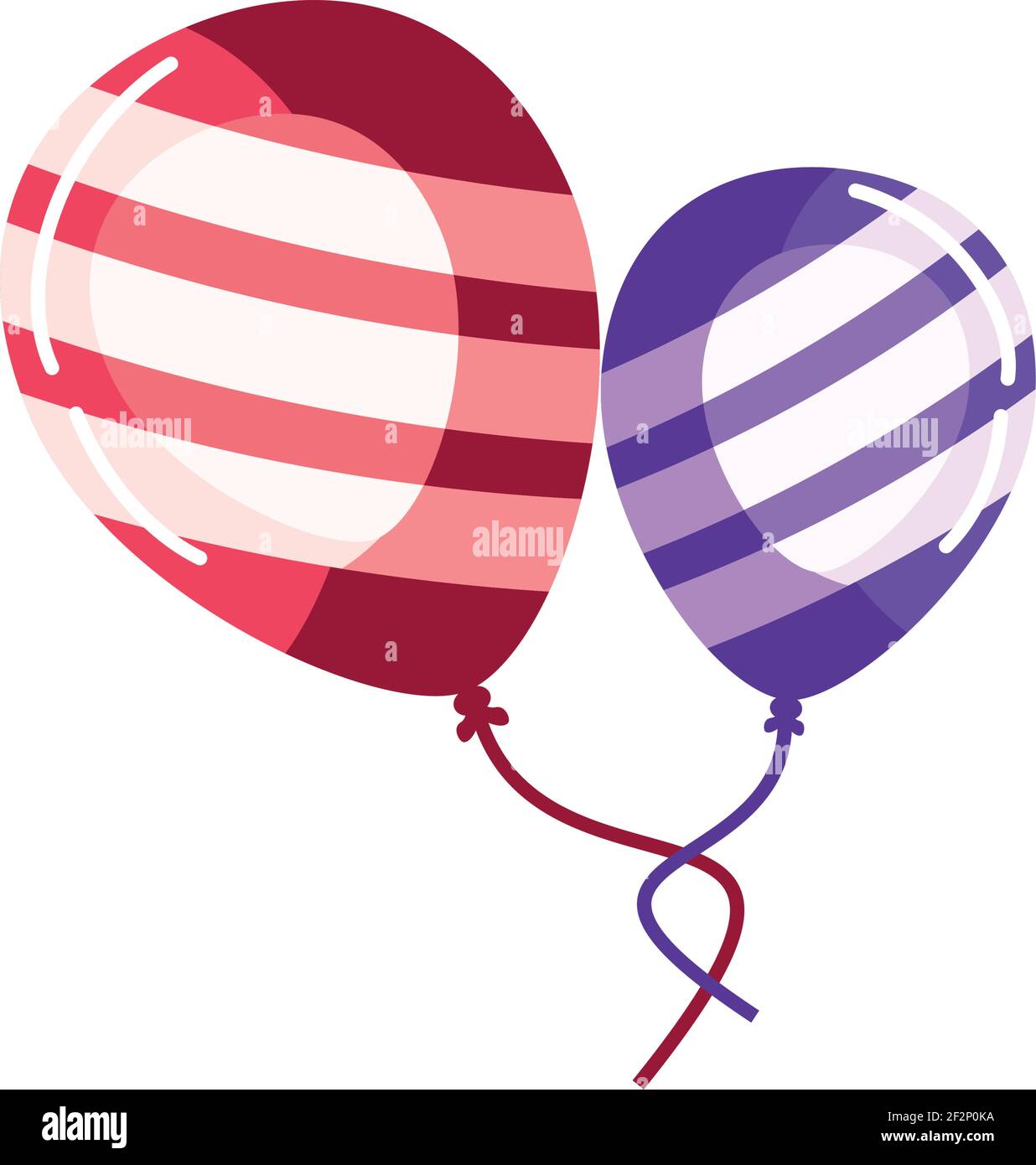 striped balloons party celebration isolated Stock Vector Image & Art ...