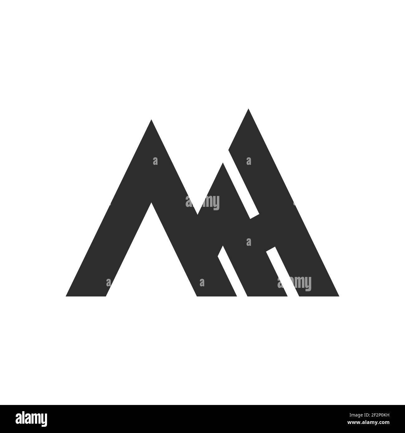 Creative abstract letter hm logo design. Linked letter mh logo design ...