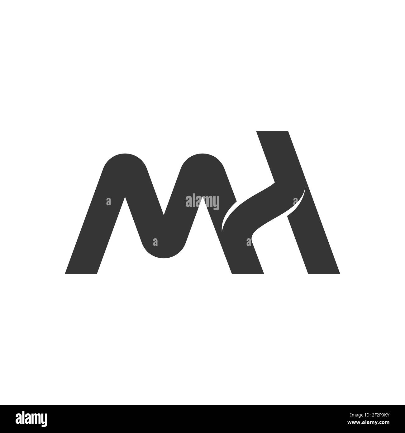 Creative abstract letter hm logo design. Linked letter mh logo design ...