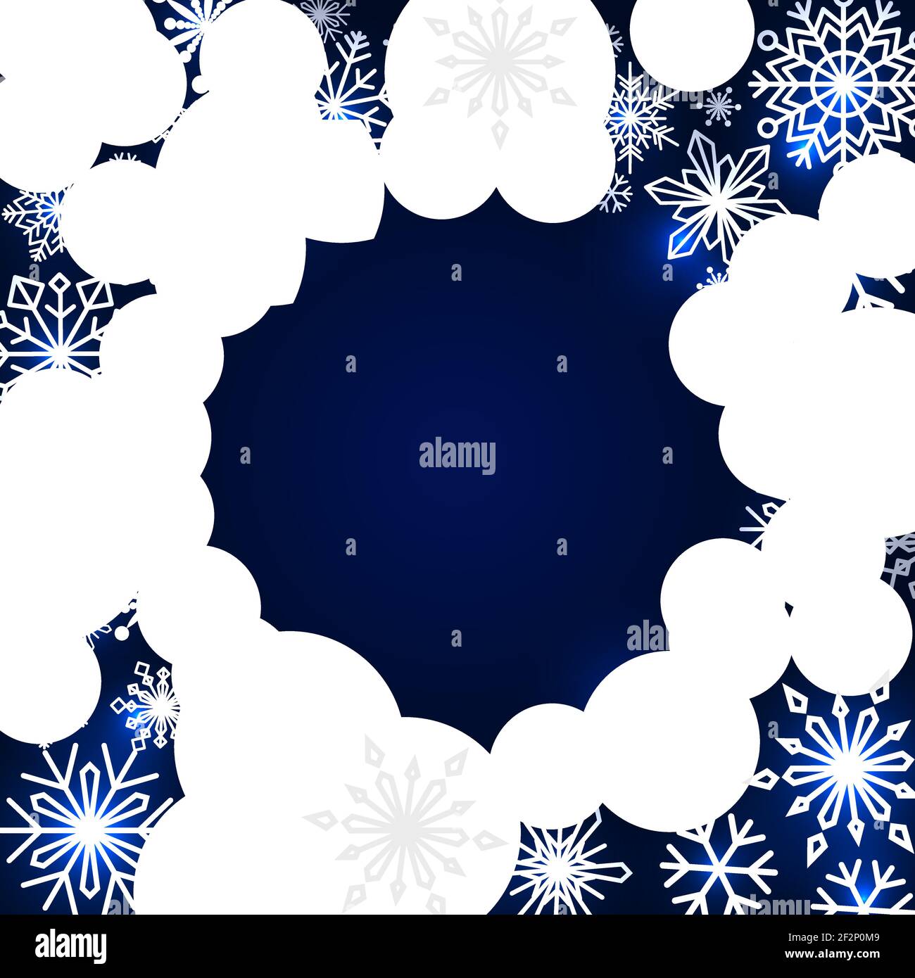 Snowflake frame. Winter theme. New Year's and Christmas. Snowflakes of ...