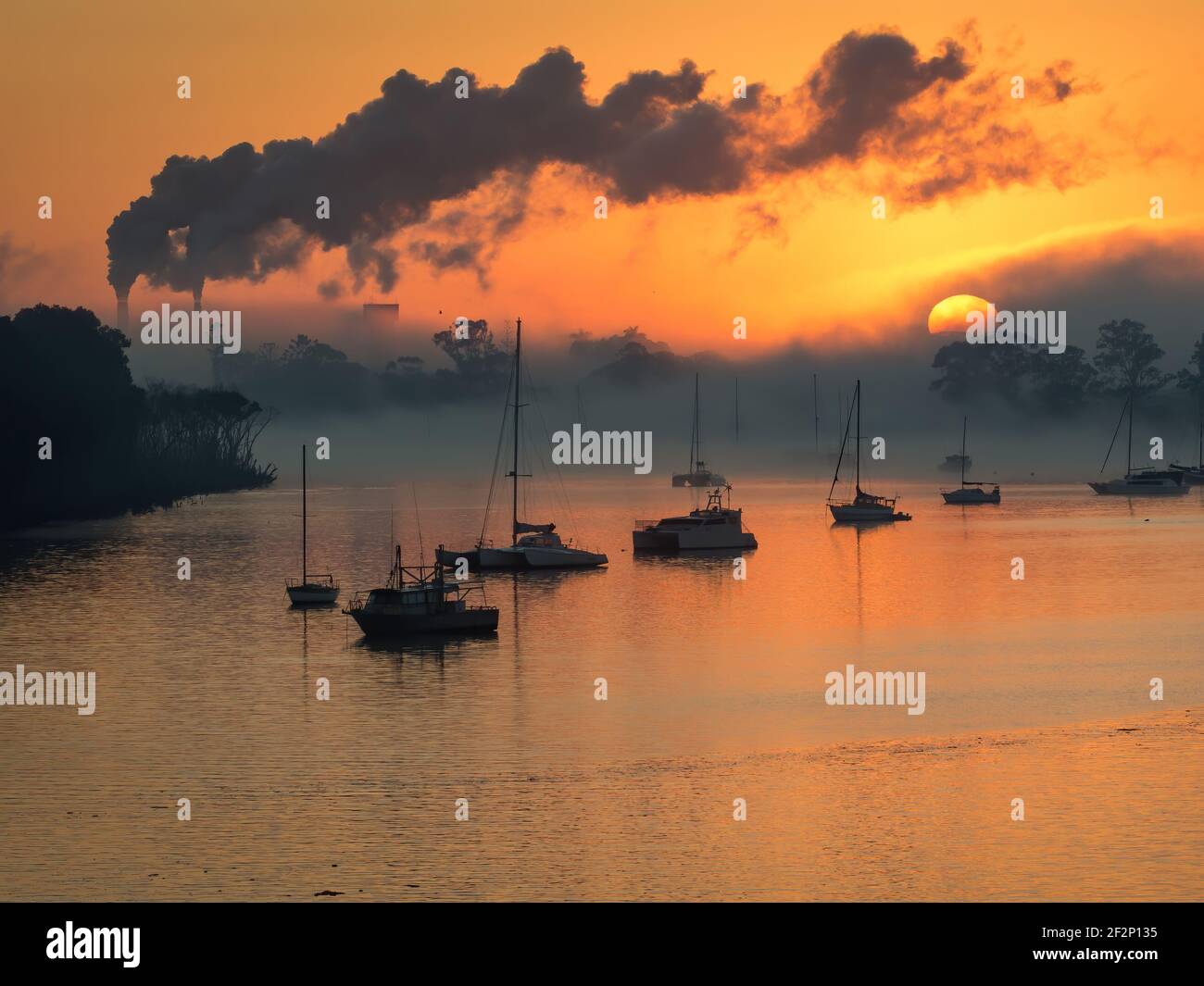 bundaberg, burnett river, burnett, river, fog, millaquin mill, sunset ...