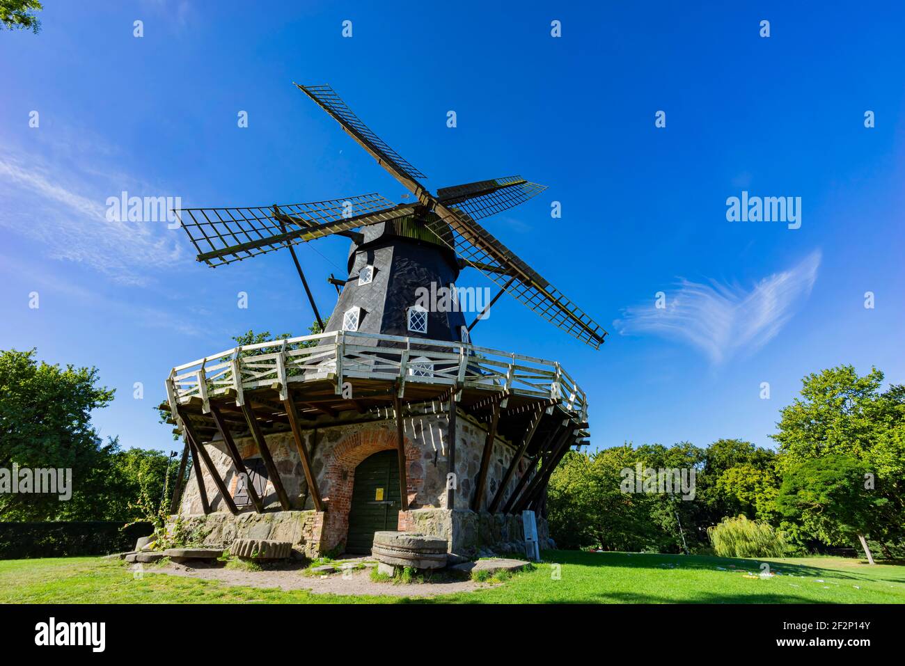 Beautiful windmill and blue sky saw at Malmo, Sweden Stock Photo - Alamy