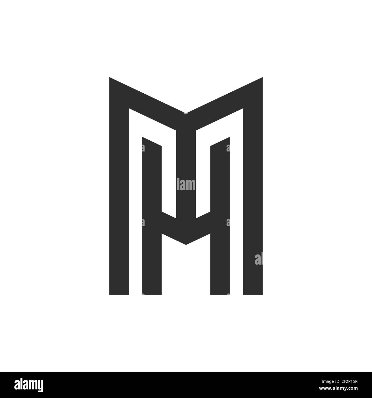 Creative abstract letter hm logo design. Linked letter mh logo design ...