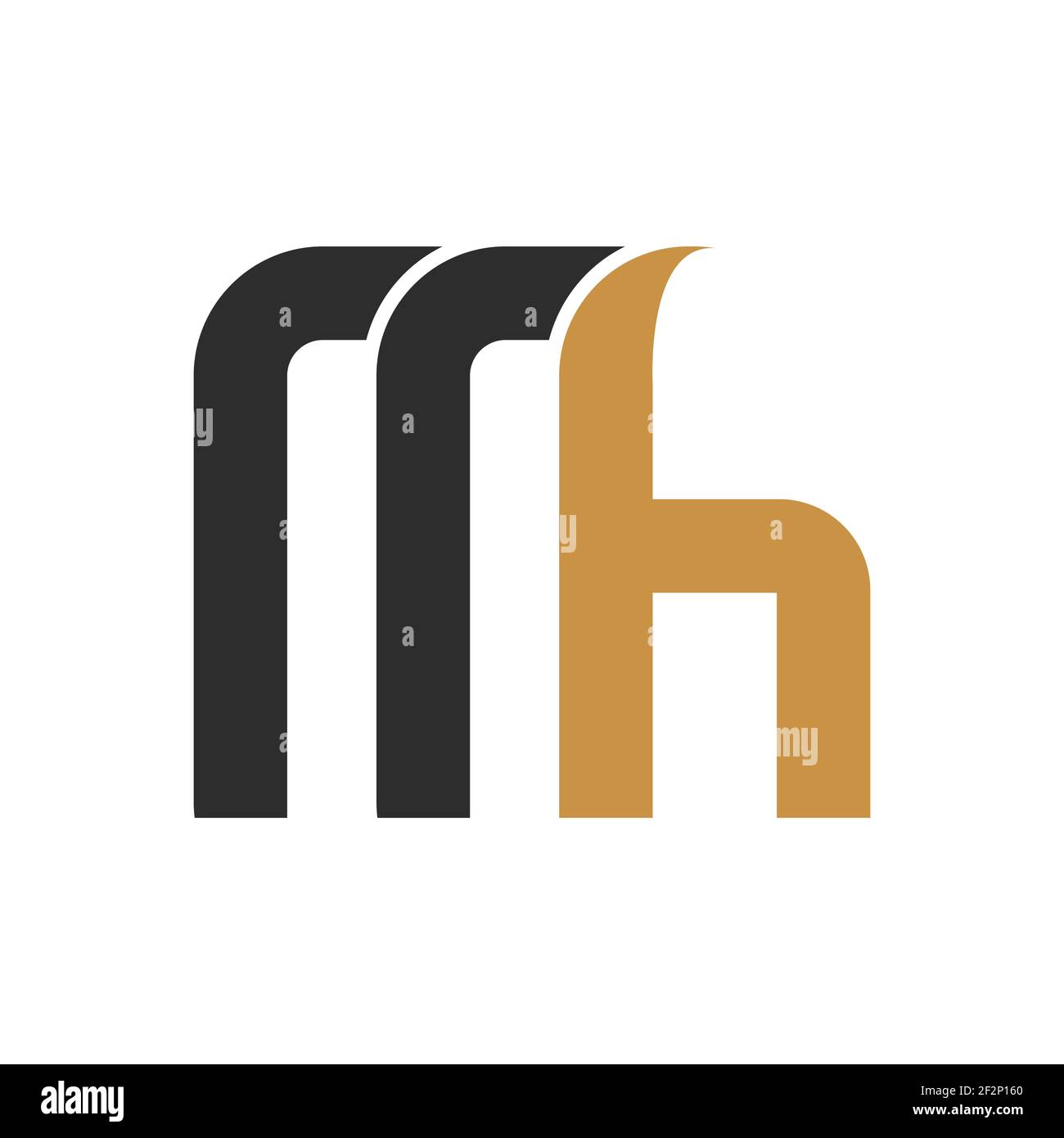Creative abstract letter hm logo design. Linked letter mh logo design ...