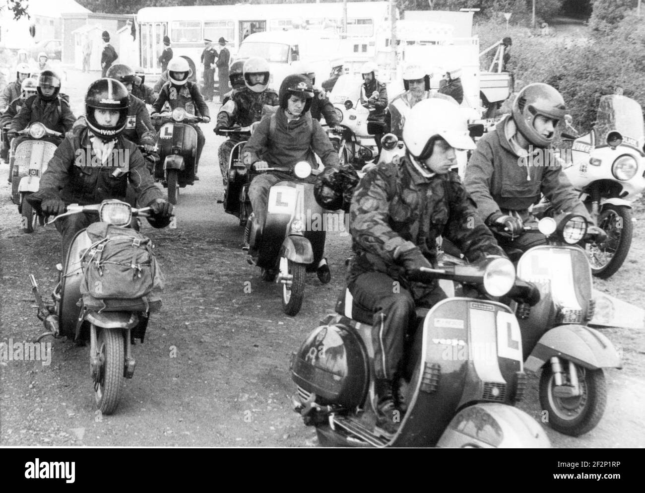 MODS AT THE RALLY SCOOTER RALLY ON THE ISLE OF WIGHT. PIC MIKE WALKER ...