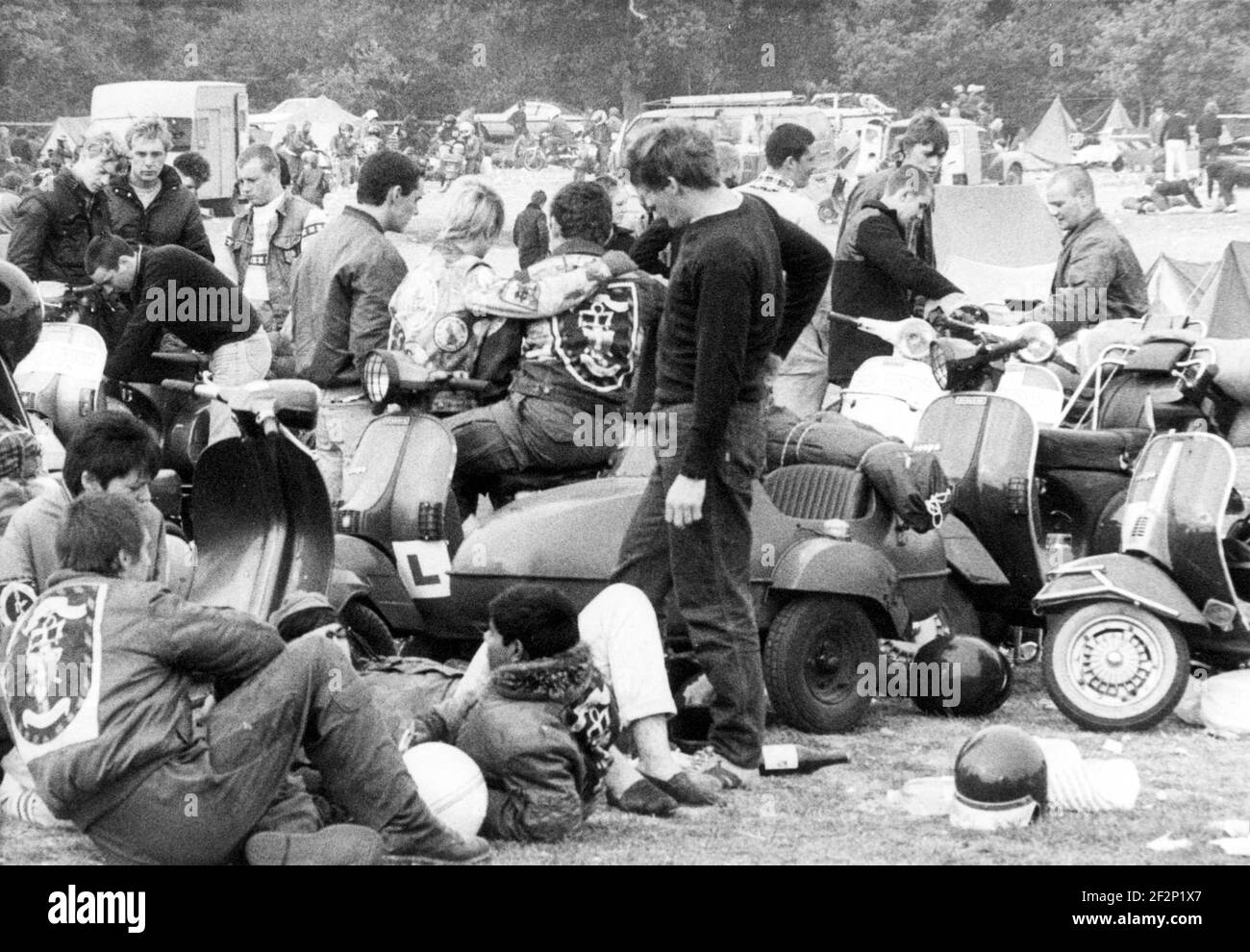 MODS AT THE RALLY SCOOTER RALLY ON THE ISLE OF WIGHT. PIC MIKE WALKER ...