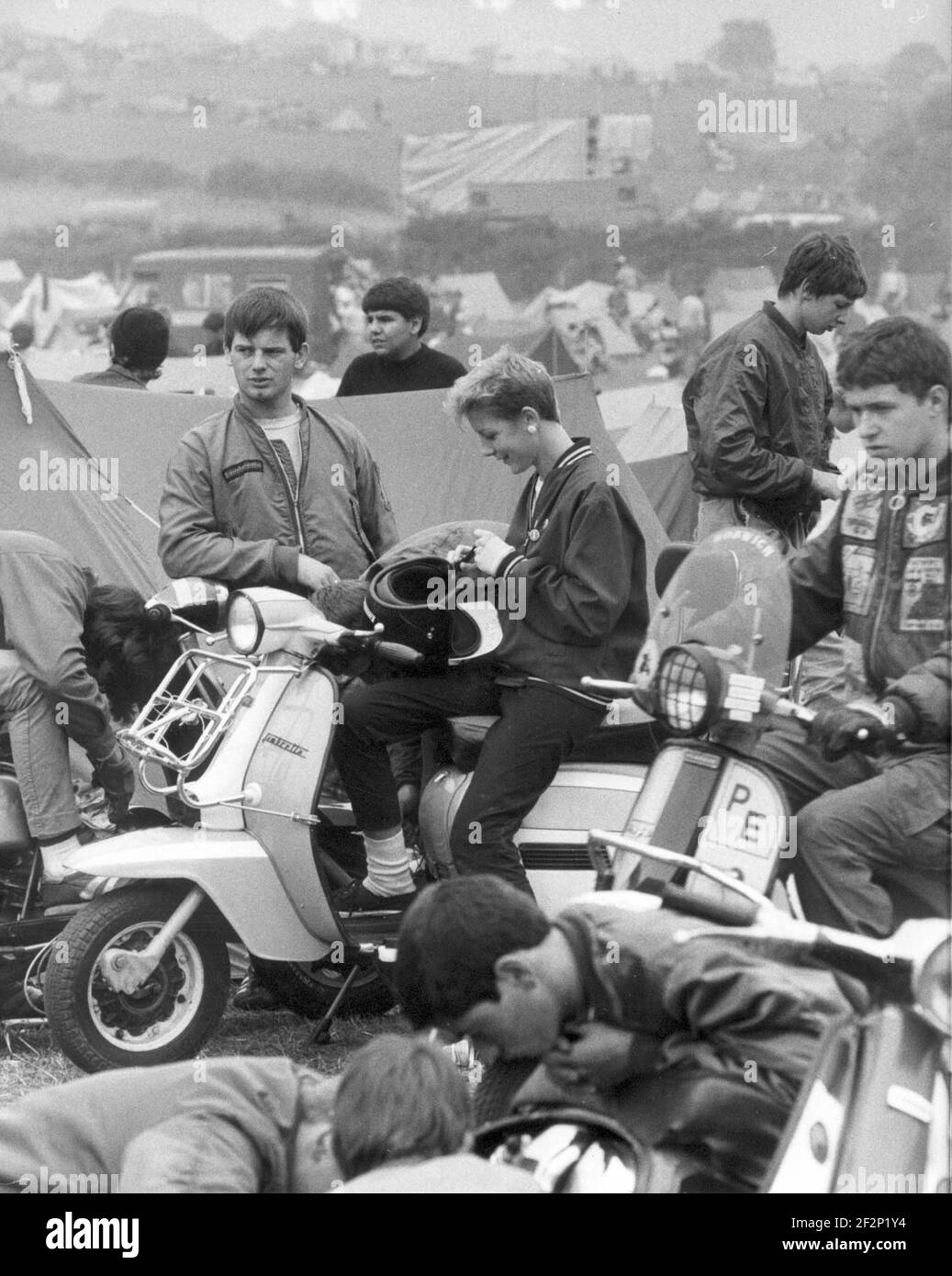 MODS AT THE RALLY SCOOTER RALLY ON THE ISLE OF WIGHT. PIC MIKE WALKER ...