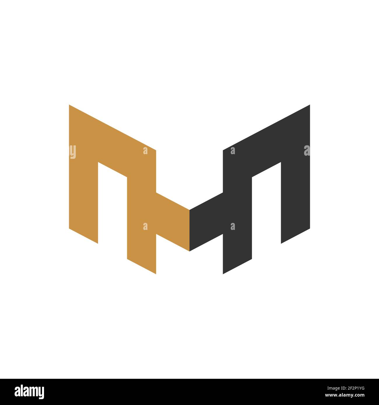 Creative abstract letter hm logo design. Linked letter mh logo design ...