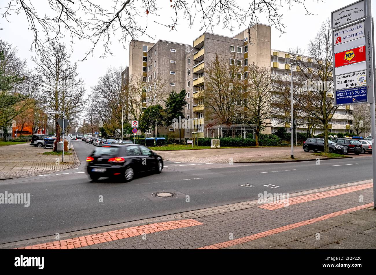 A car turns at a crossroads Stock Photo - Alamy