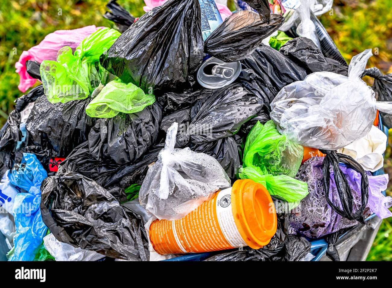 Rubbish lying on the meadow Stock Photo - Alamy