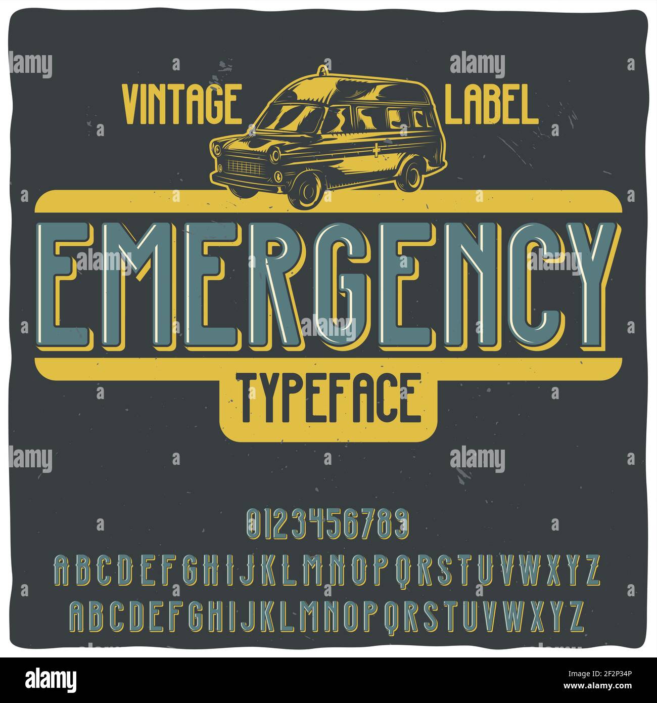 Original label typeface named "Emergency". Good handcrafted font for ...