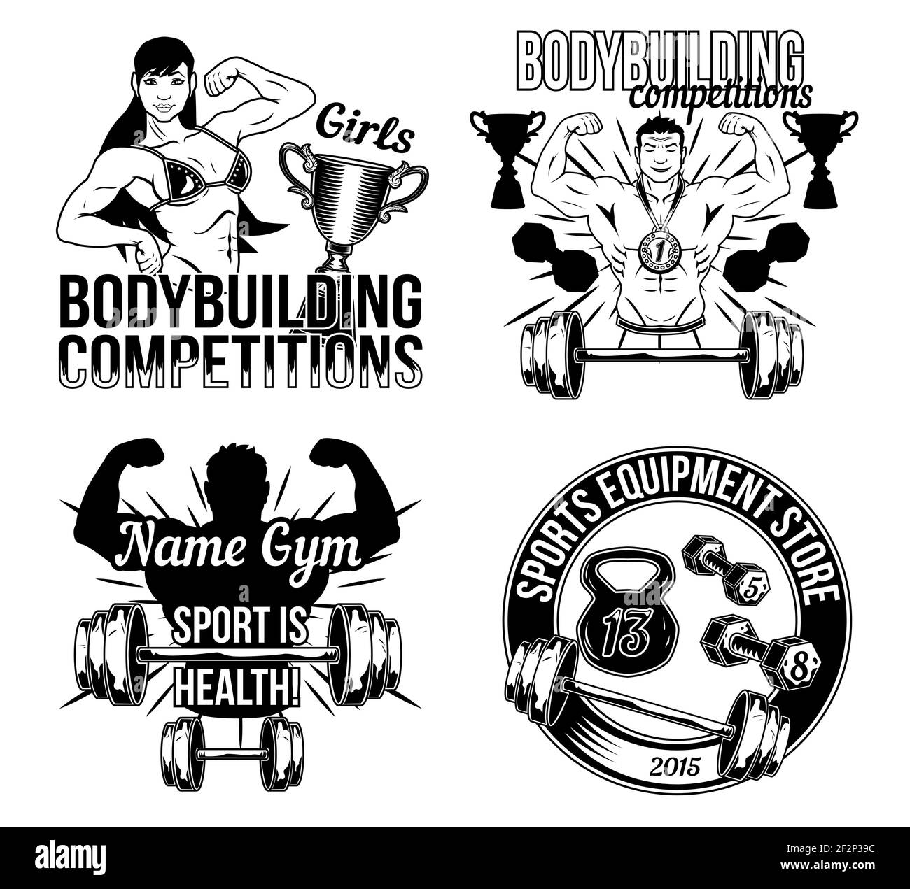 Bodybuilding competitions Stock Vector Images - Alamy