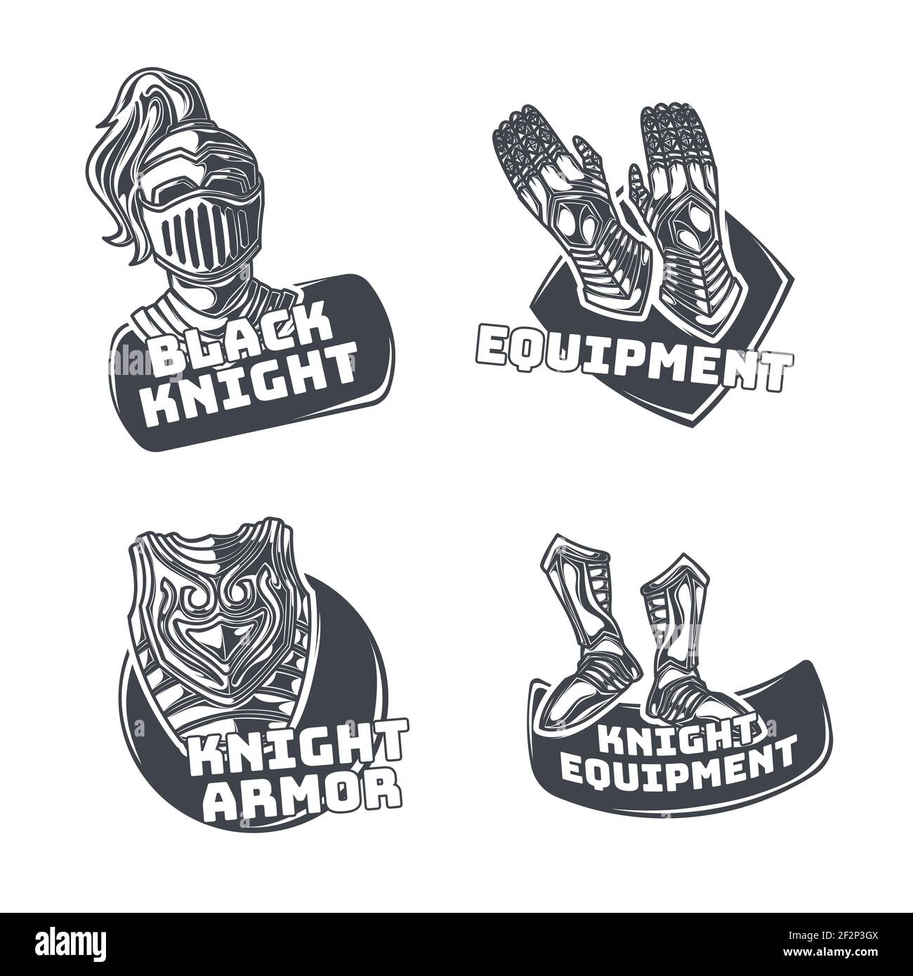 Set of drawings of black knight icons Stock Vector Image & Art - Alamy