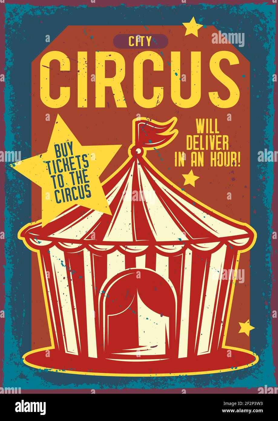 Poster design with illustration of a tent on vintage background Stock ...