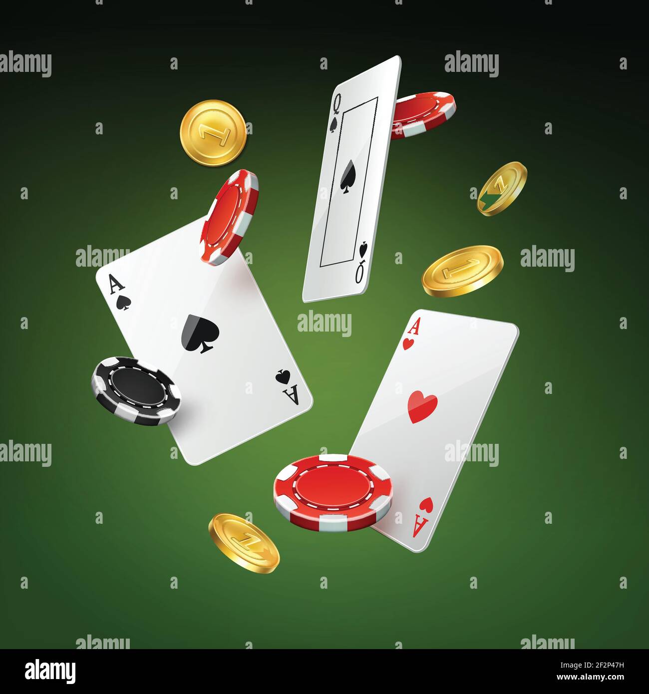 Playing cards falling Stock Vector Images - Alamy