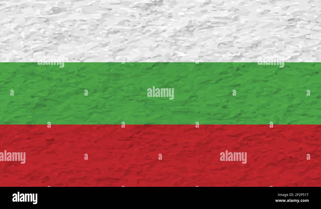 Bulgaria flag with waving grunge texture. Vector background Stock ...