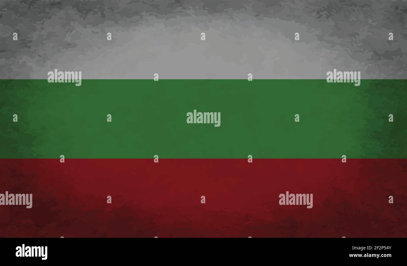 Bulgaria flag with waving grunge texture. Vector background Stock ...