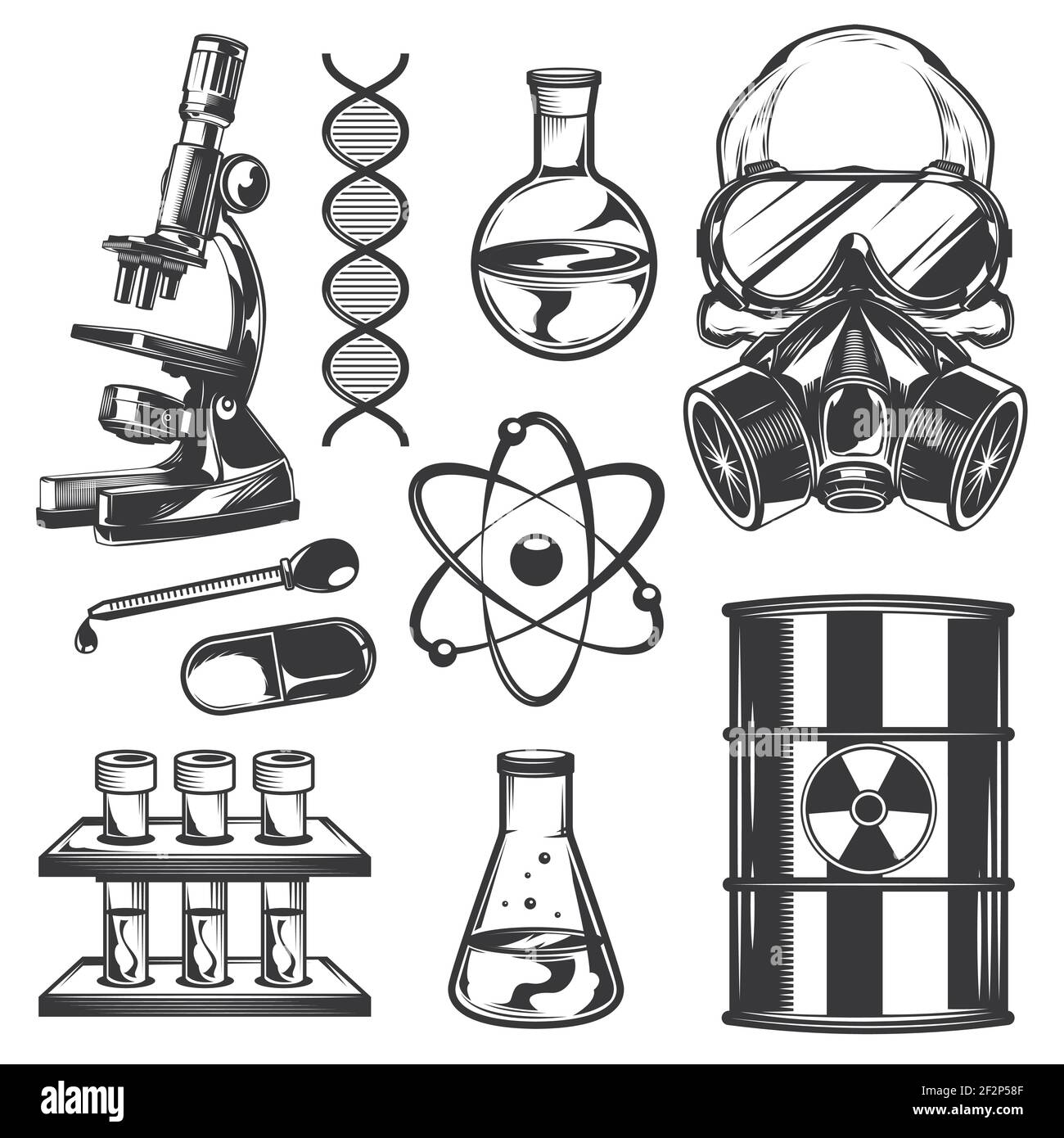 Set of chemistry elements for creating your own badges, logos, labels ...