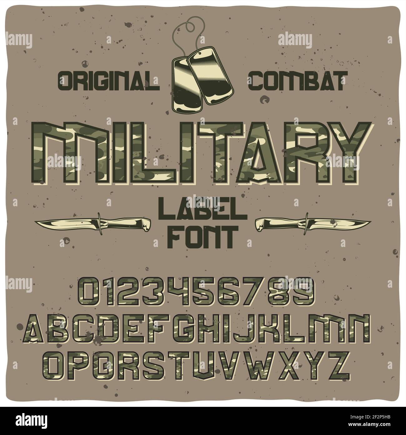 Vintage label typeface called " military Stock Vector Image & Art - Alamy