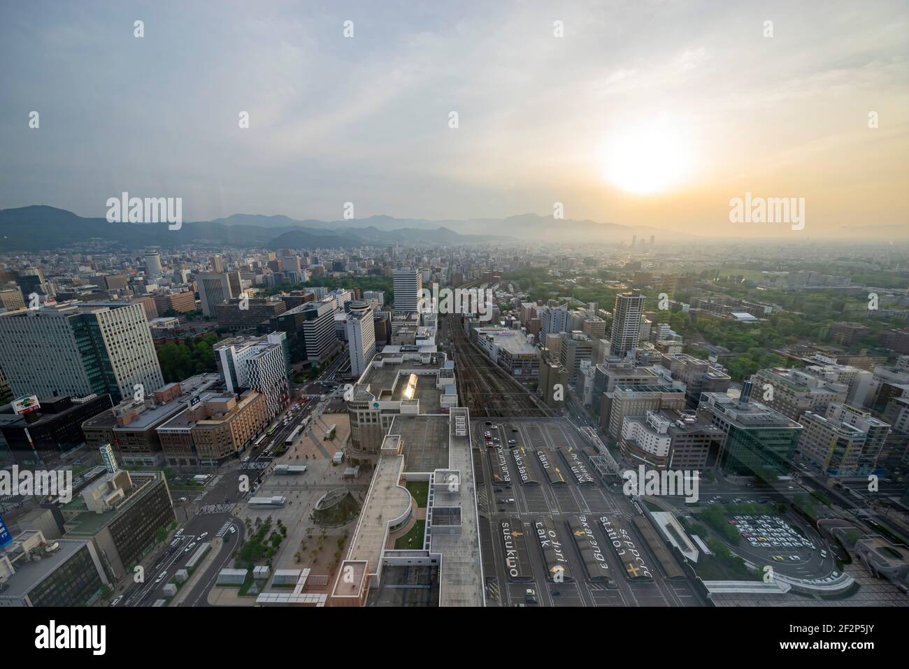 Sapporo, MAY 23, 2016 - Aerial view of Sapporo city downtown Stock ...