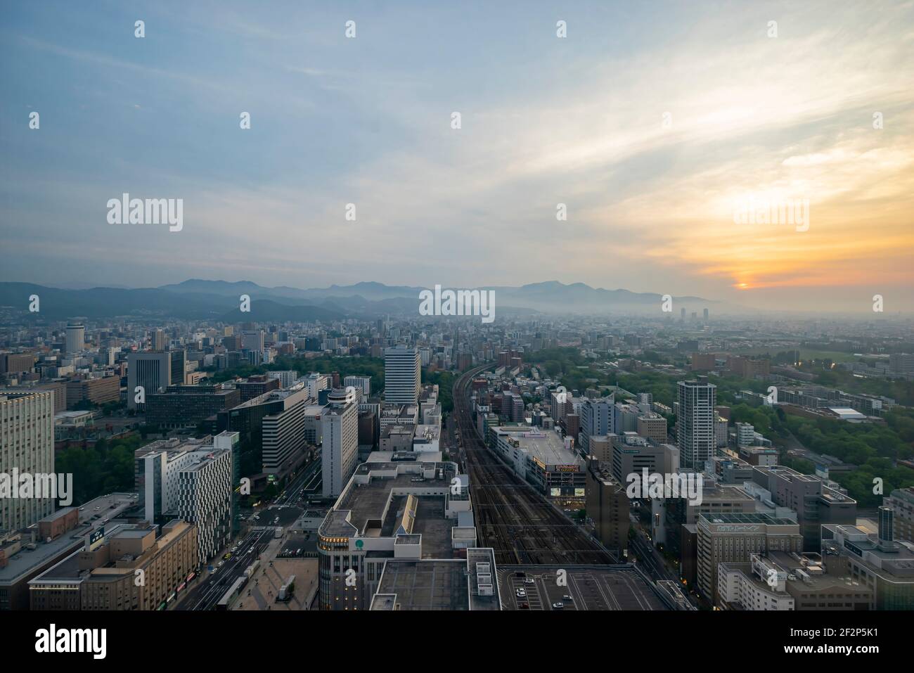 Aerial view downtown sapporo hi-res stock photography and images - Alamy