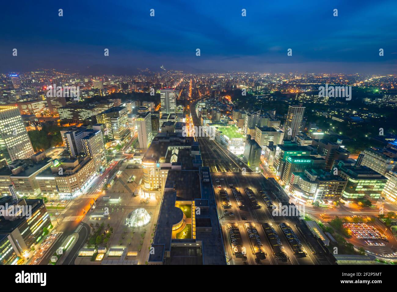 Night cityscape view sapporo hi-res stock photography and images - Alamy