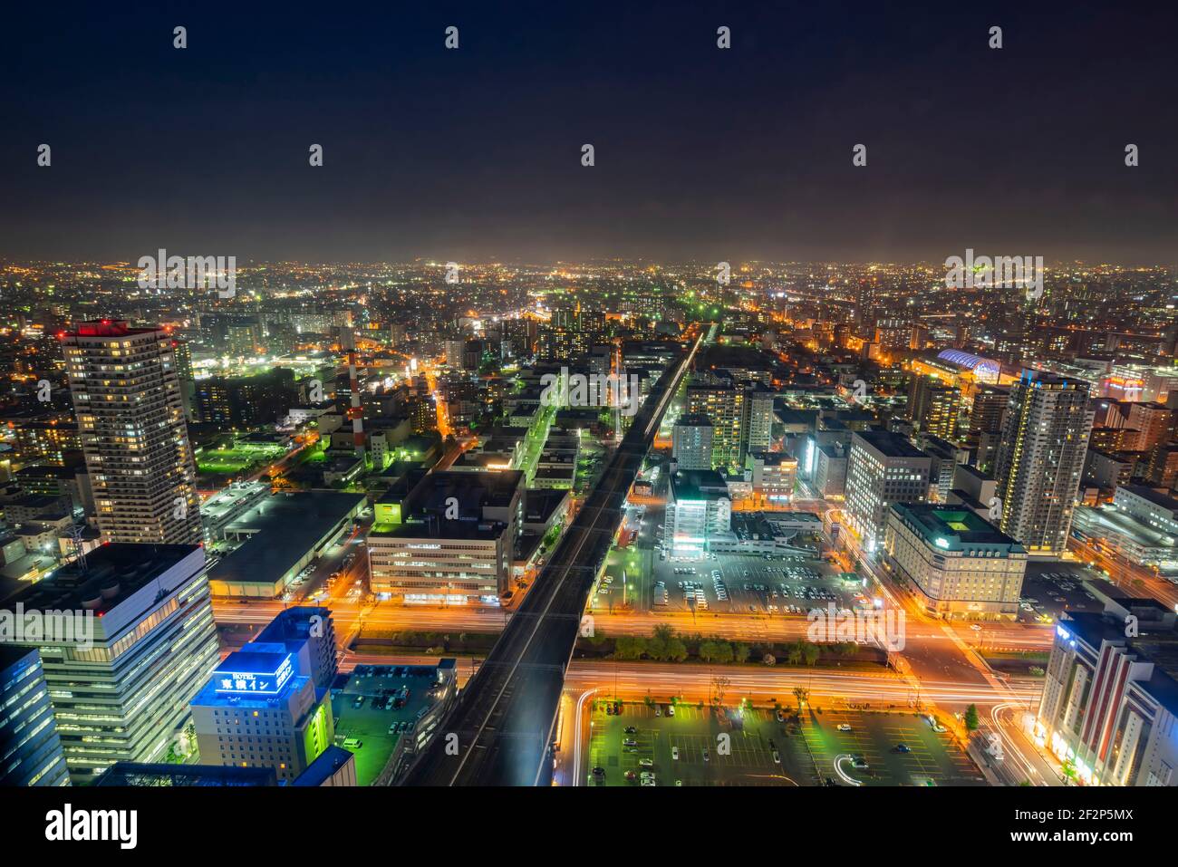 Sapporo, MAY 23, 2016 - Aerial view of Sapporo city downtown Stock ...