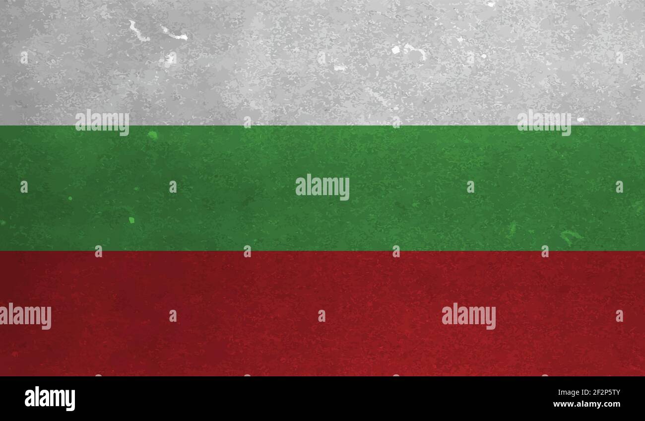 Bulgaria flag with waving grunge texture. Vector background Stock ...