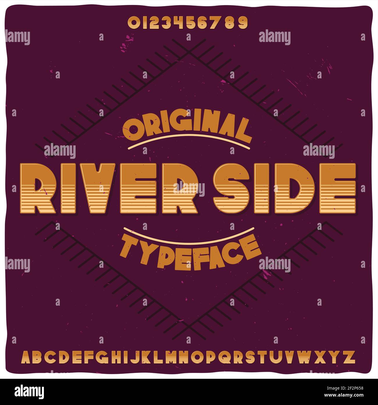 Original label typeface named "River Side". Good handcrafted font for ...