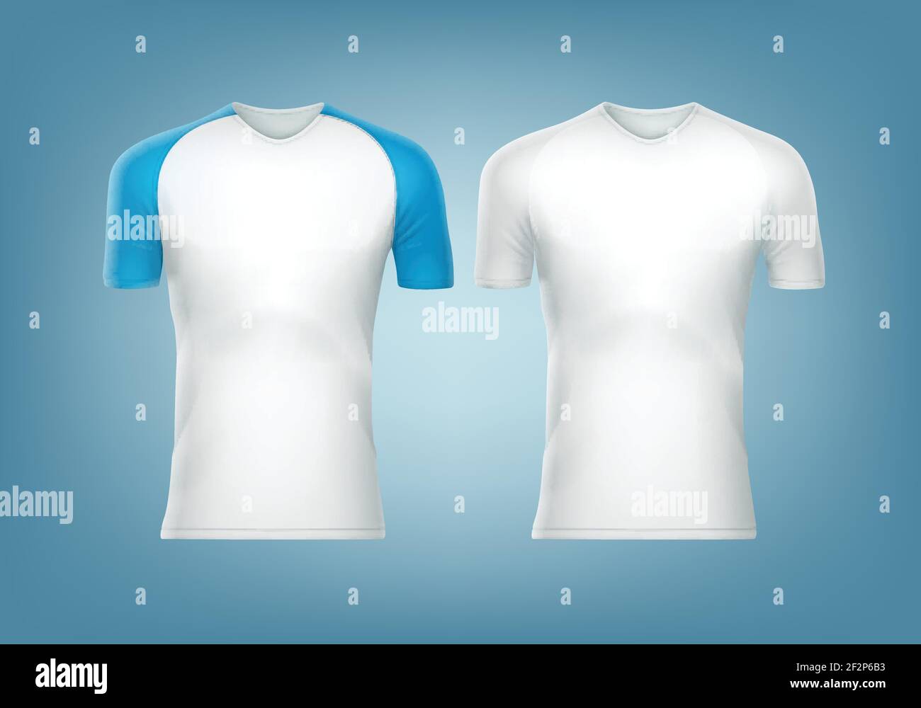Vector raglan t-shirt with blue short sleeve and white t-shirt in front ...