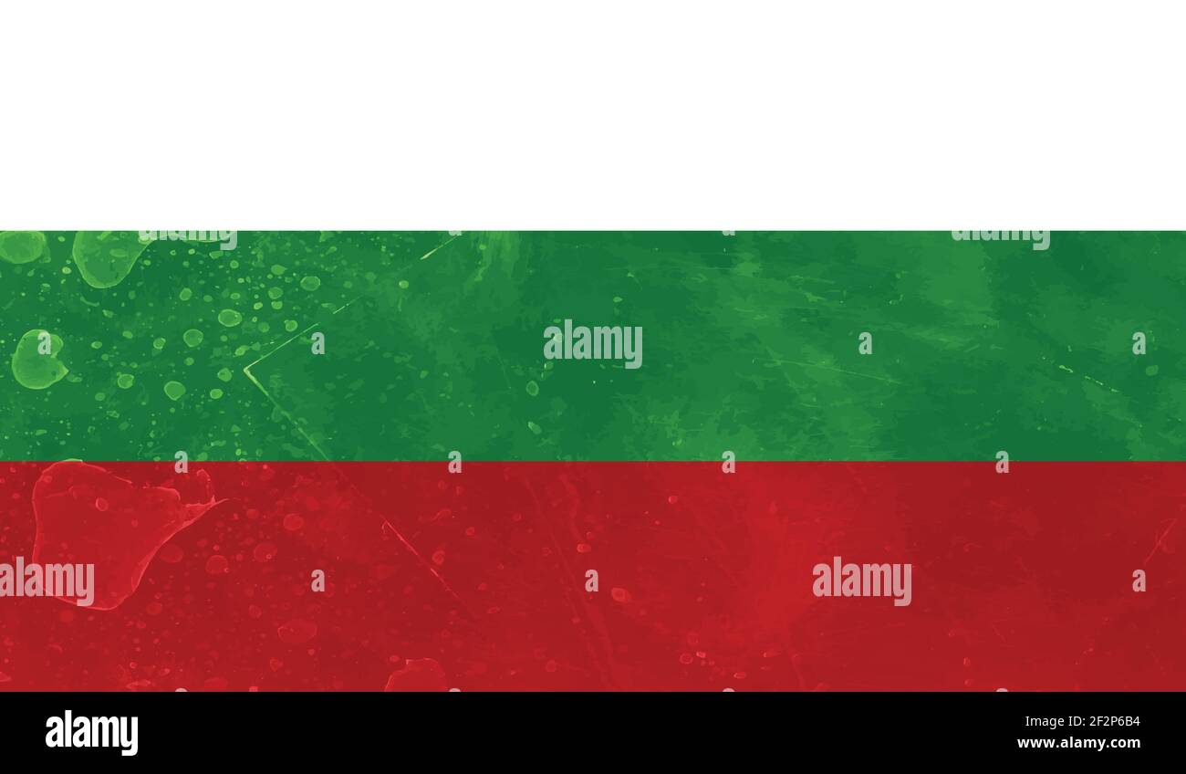 Bulgaria flag with waving grunge texture. Vector background Stock ...