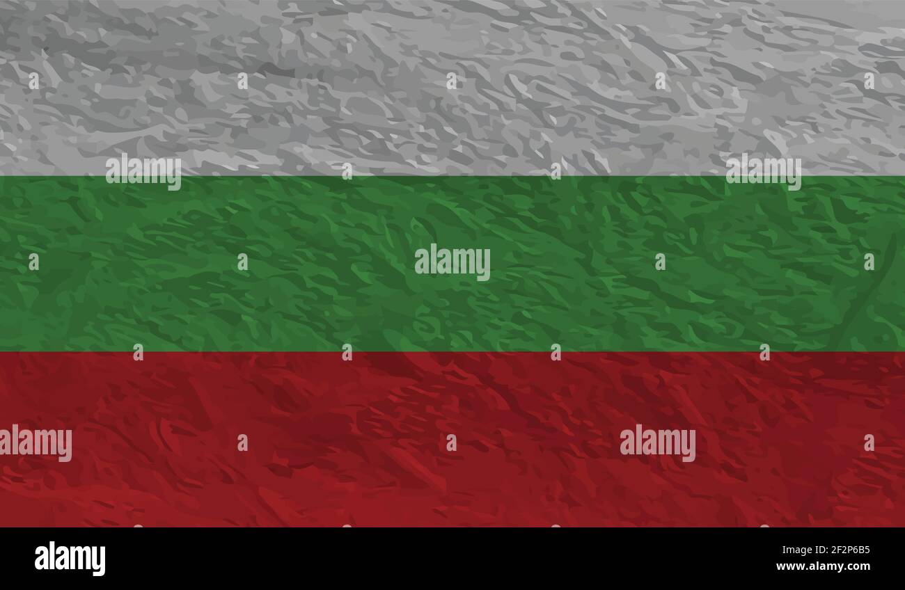 Bulgaria flag with waving grunge texture. Vector background Stock ...