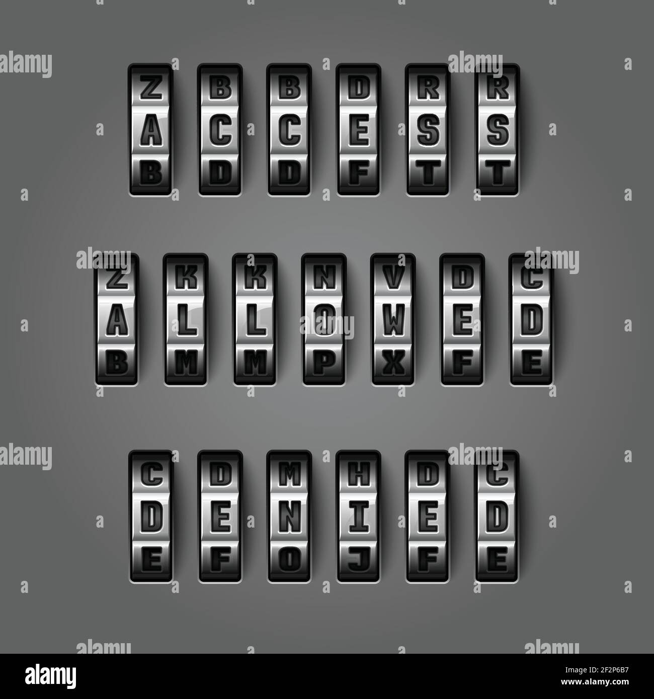 Access allowed denied words by mechanical alphabet for combination ...