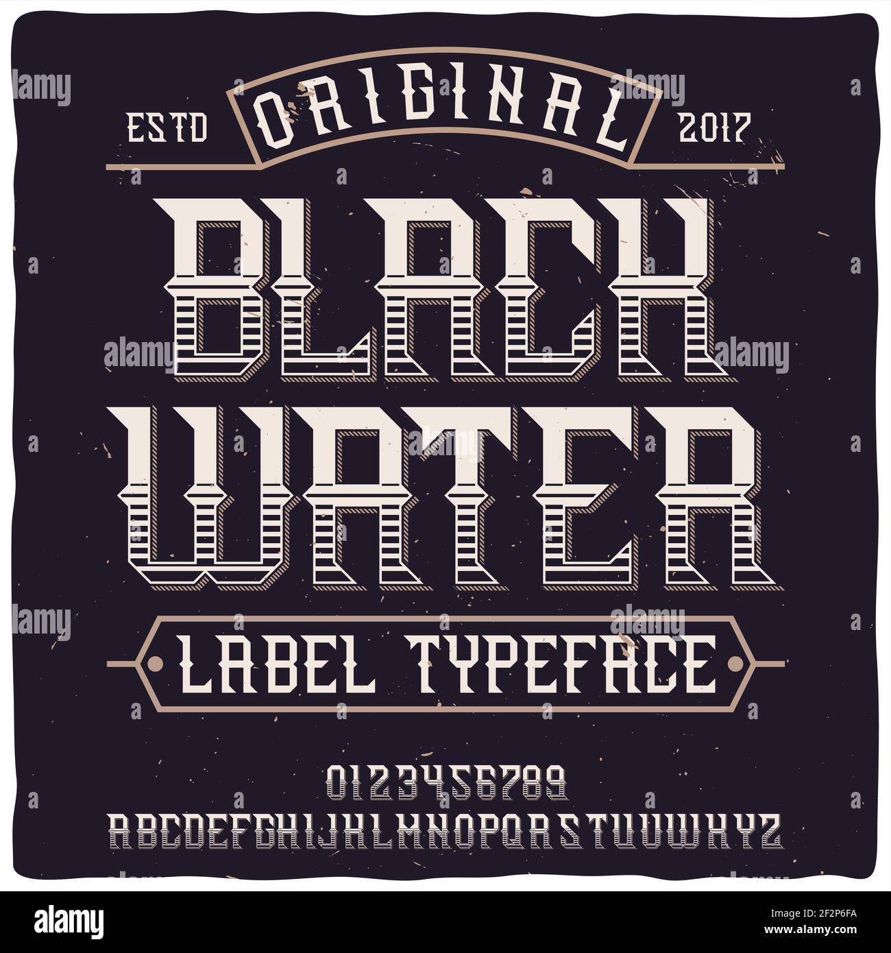 Original label typeface named "Black Water". Good handcrafted font for ...