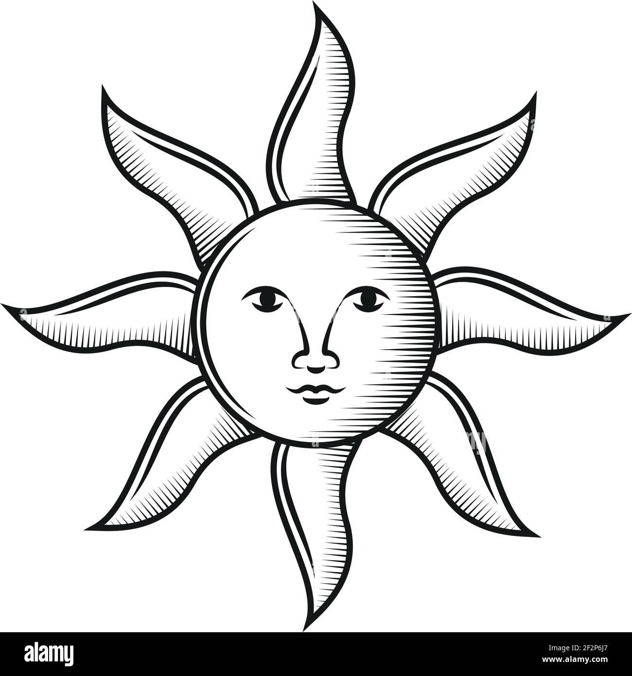 astrology sun with face engraving Stock Vector Image & Art - Alamy