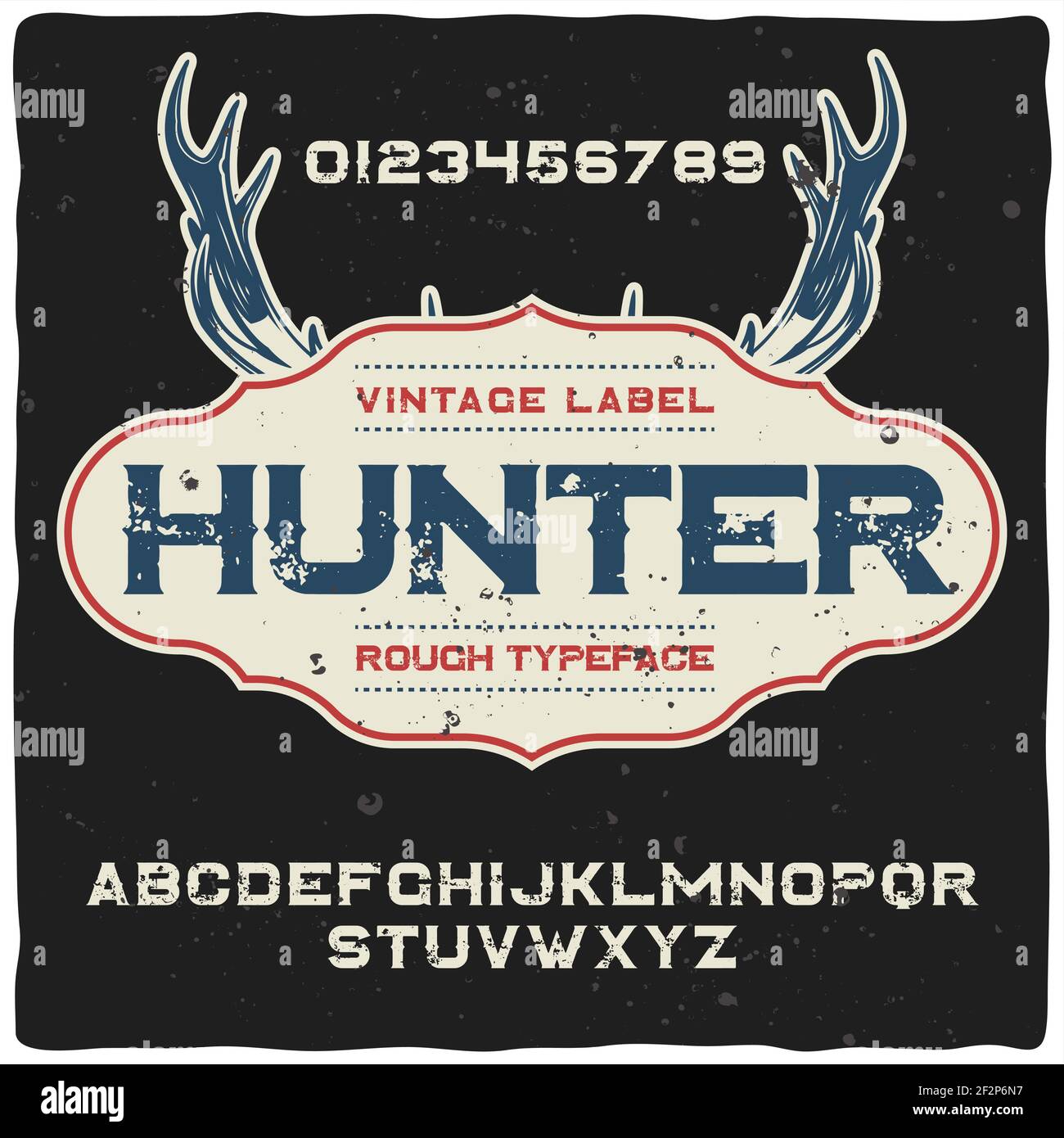 Vintage label typeface called " hunter Stock Vector Image & Art - Alamy