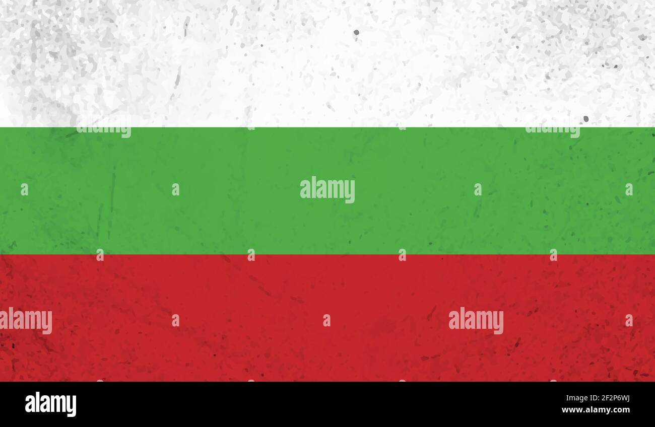 Bulgaria flag with waving grunge texture. Vector background Stock ...