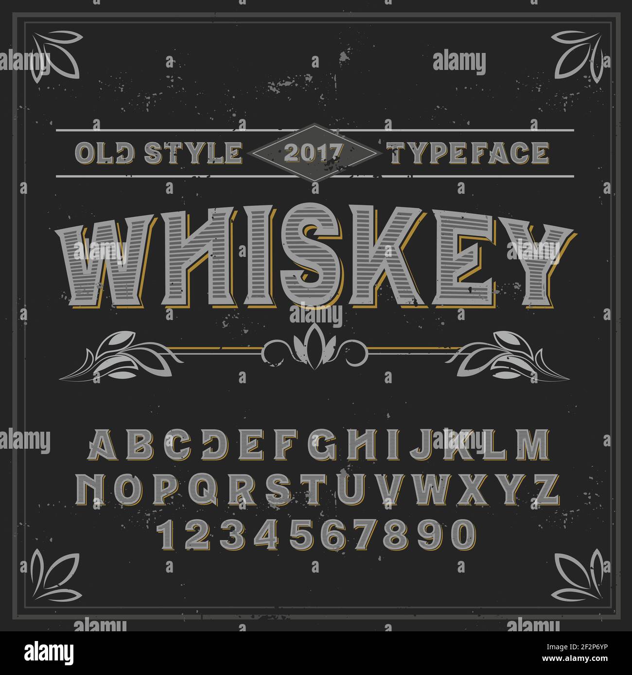 Original label old style typeface named whiskey. good handcrafted font ...