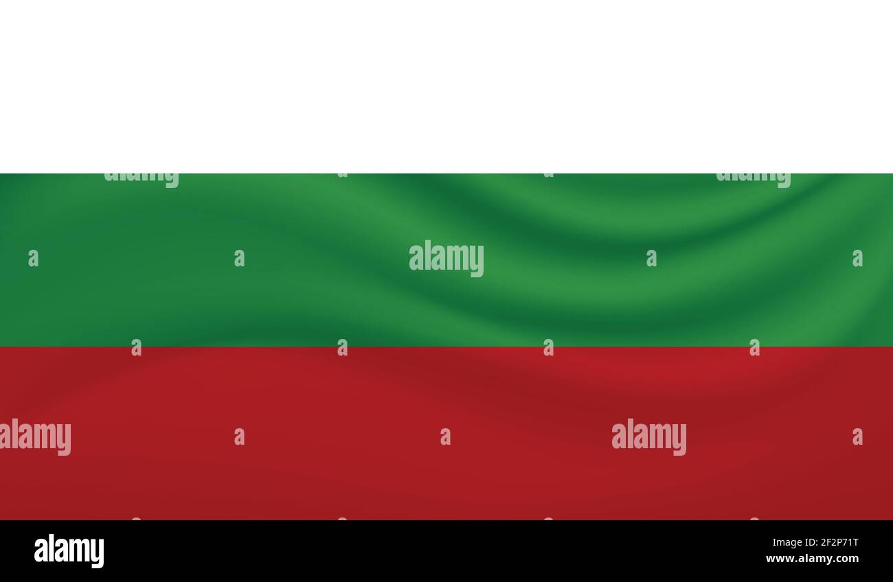 Bulgaria flag with waving grunge texture. Vector background Stock ...