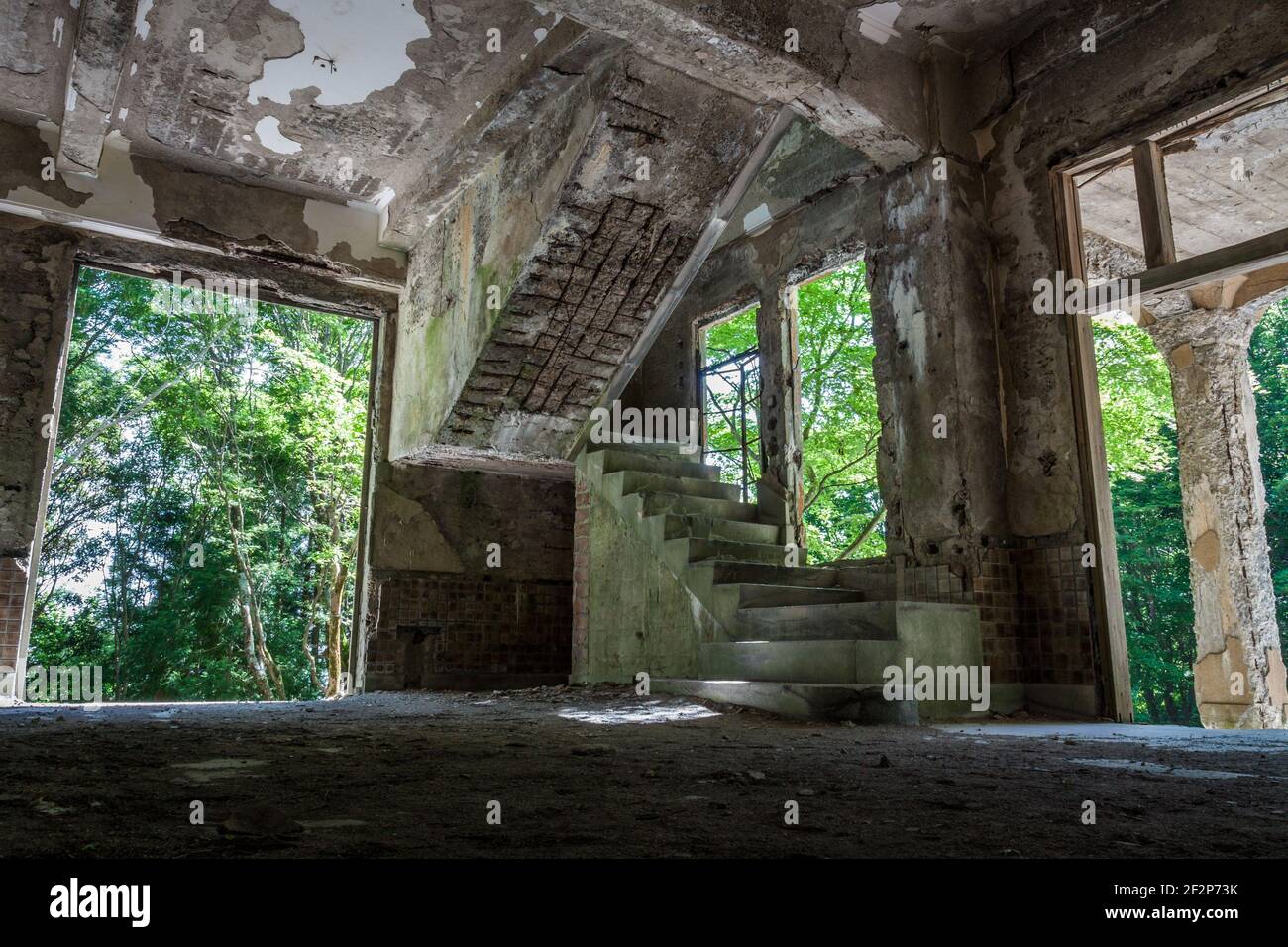 Interior view of the abandoned Atagoyama Cable Railway Station on the ...